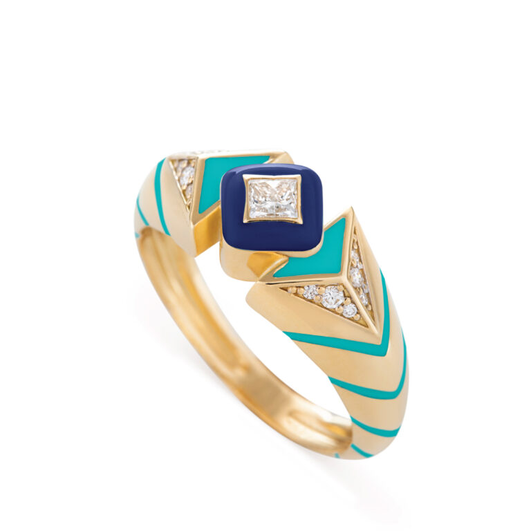 Square and Triangle Diamond Ring - Falamank