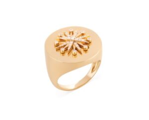 Full Gold Diamond Splash Ring - Falamank